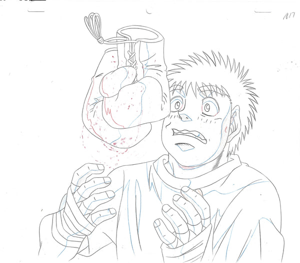 Hajime no Ippo - Ippo catching a pair of gloves - 1-layer Production C ...